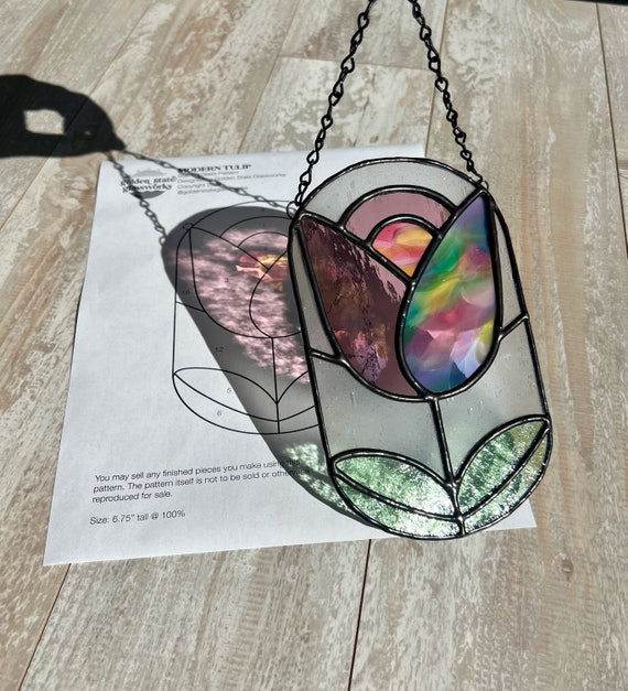 Contemporary Stained Glass Flower Patterns