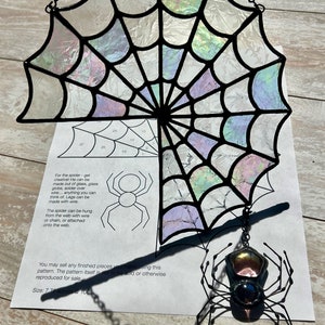 Spiderweb Stained Glass Pattern: Halloween Corner Spider Web (PDF) - Etsy