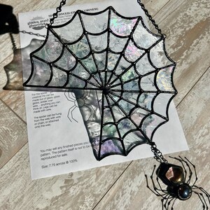 Spiderweb Stained Glass Pattern: Halloween Corner Spider Web (PDF) - Etsy