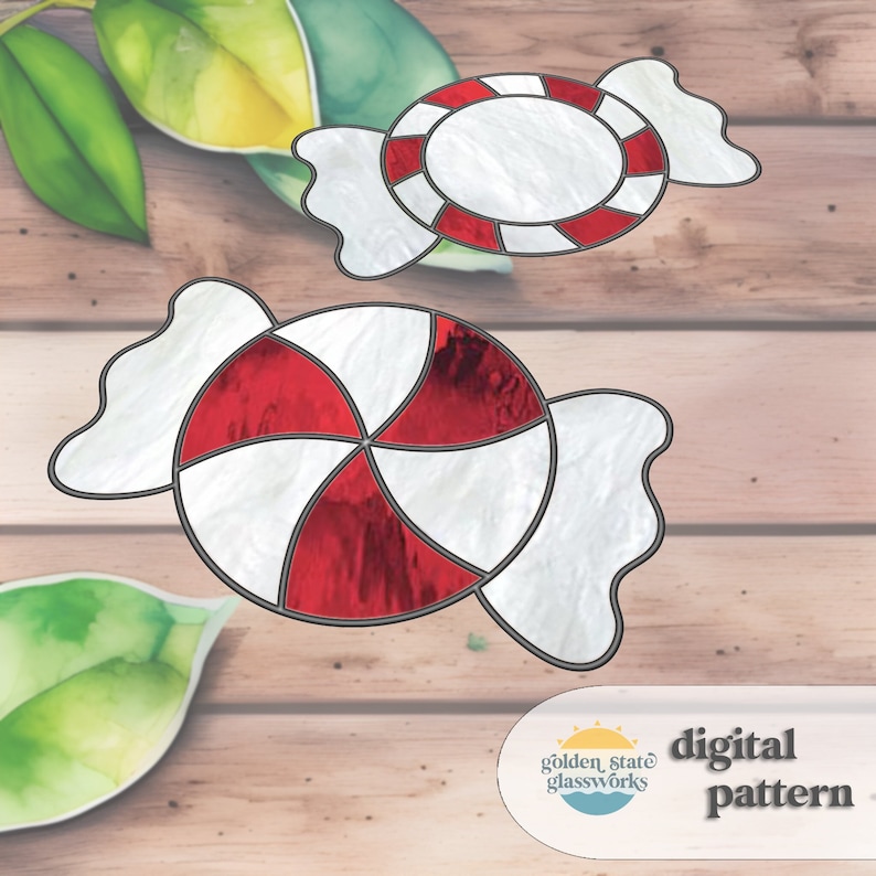 Candy Stained Glass Pattern: Peppermint Christmas Cricut (digital ...