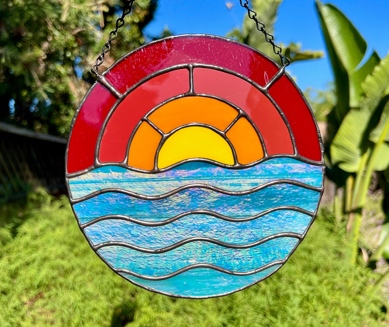 Ocean Sunset Stained Glass Pattern Stained Glass Patterns Stained Glass ...
