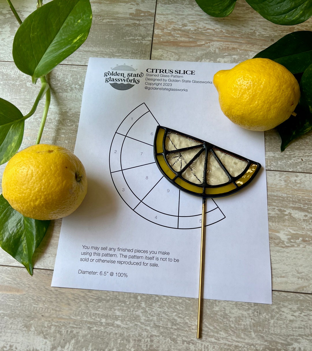 Citrus Slice Stained Glass Pattern • Stained Glass Patterns • Stain ...