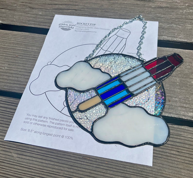Rocket Pop Stained Glass Pattern: Popsicle Suncatcher (digital Download ...