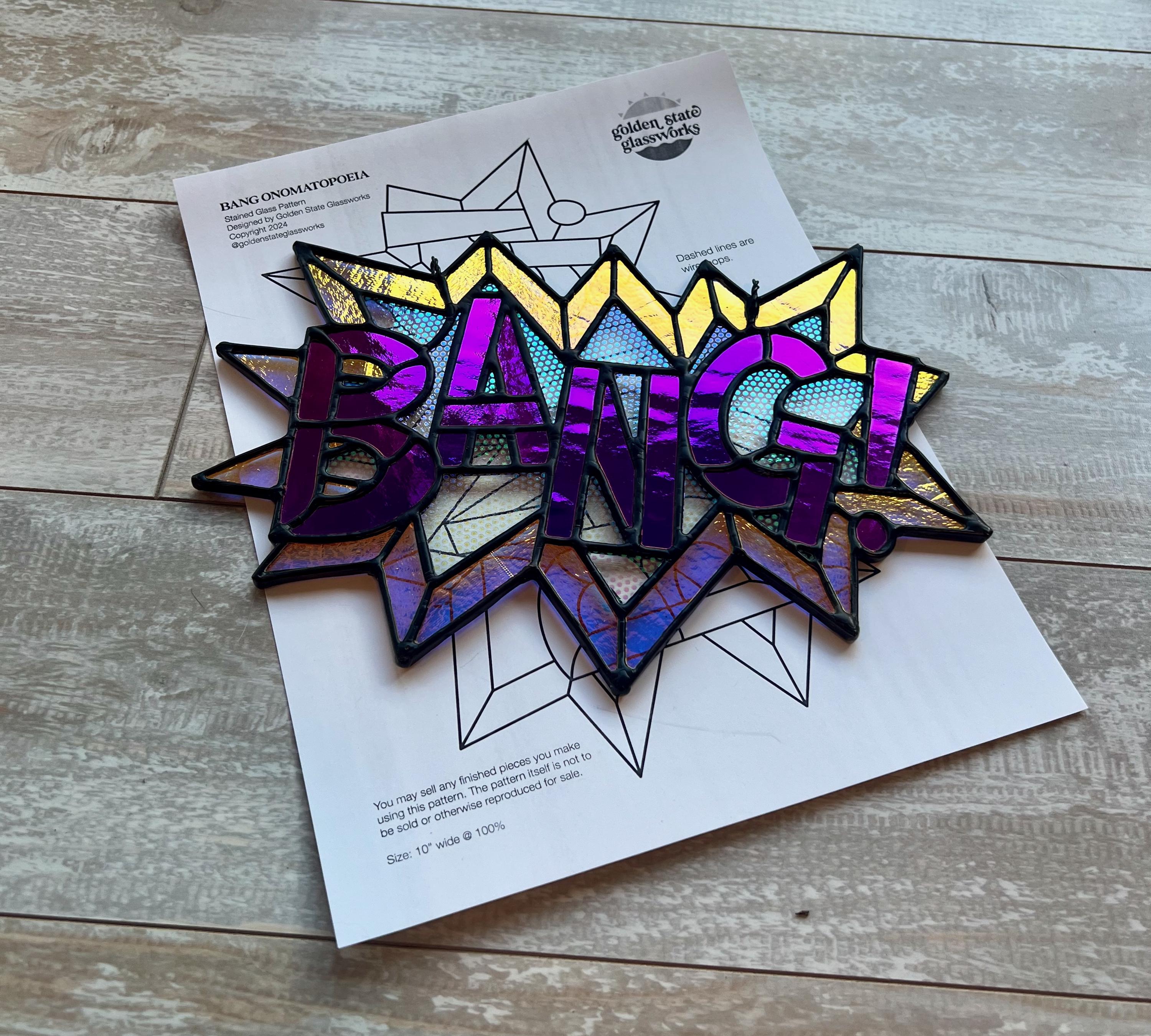 BANG! Stained Glass Suncatcher Pattern: Comic Book Onomatopoeia (PDF ...