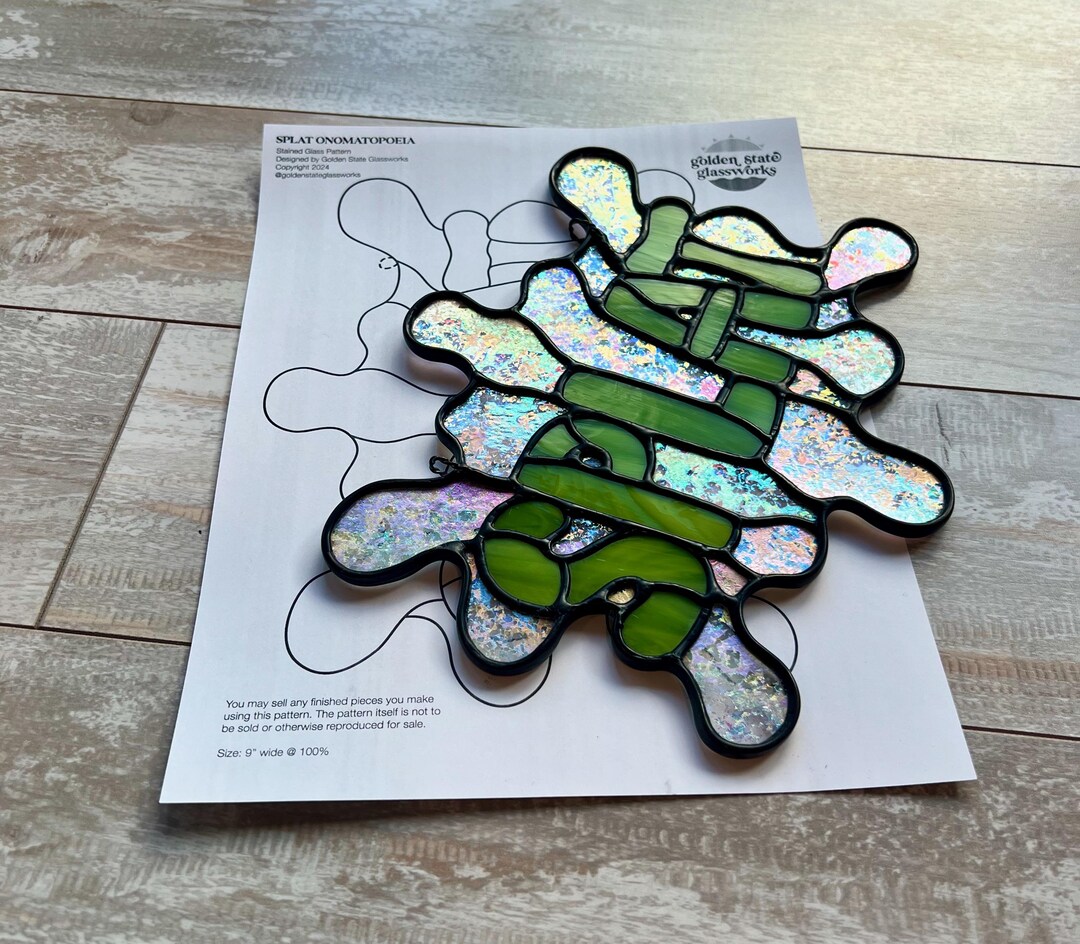 SPLAT Onomatopoeia Stained Glass Pattern • Stained Glass Suncatcher ...
