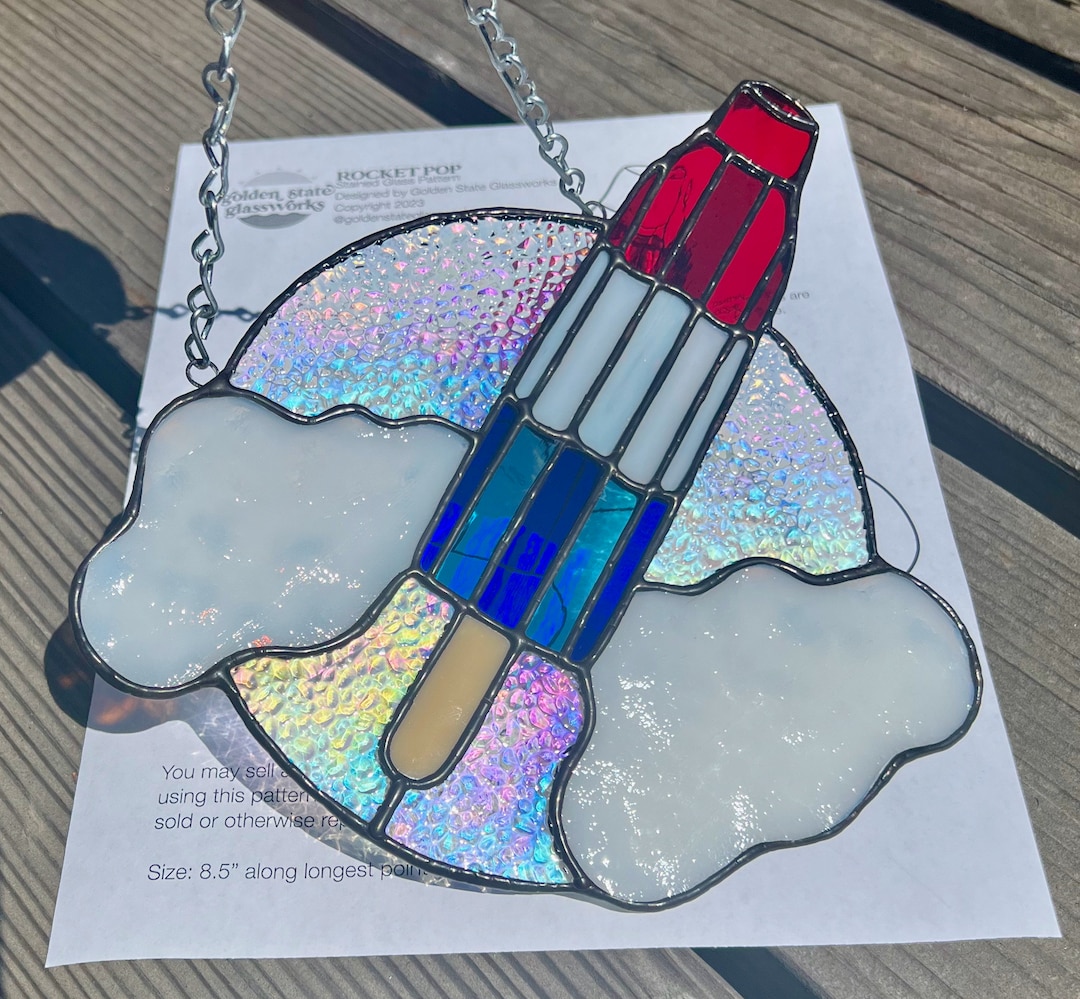 Rocket Pop Stained Glass Pattern: Popsicle Suncatcher (digital Download ...