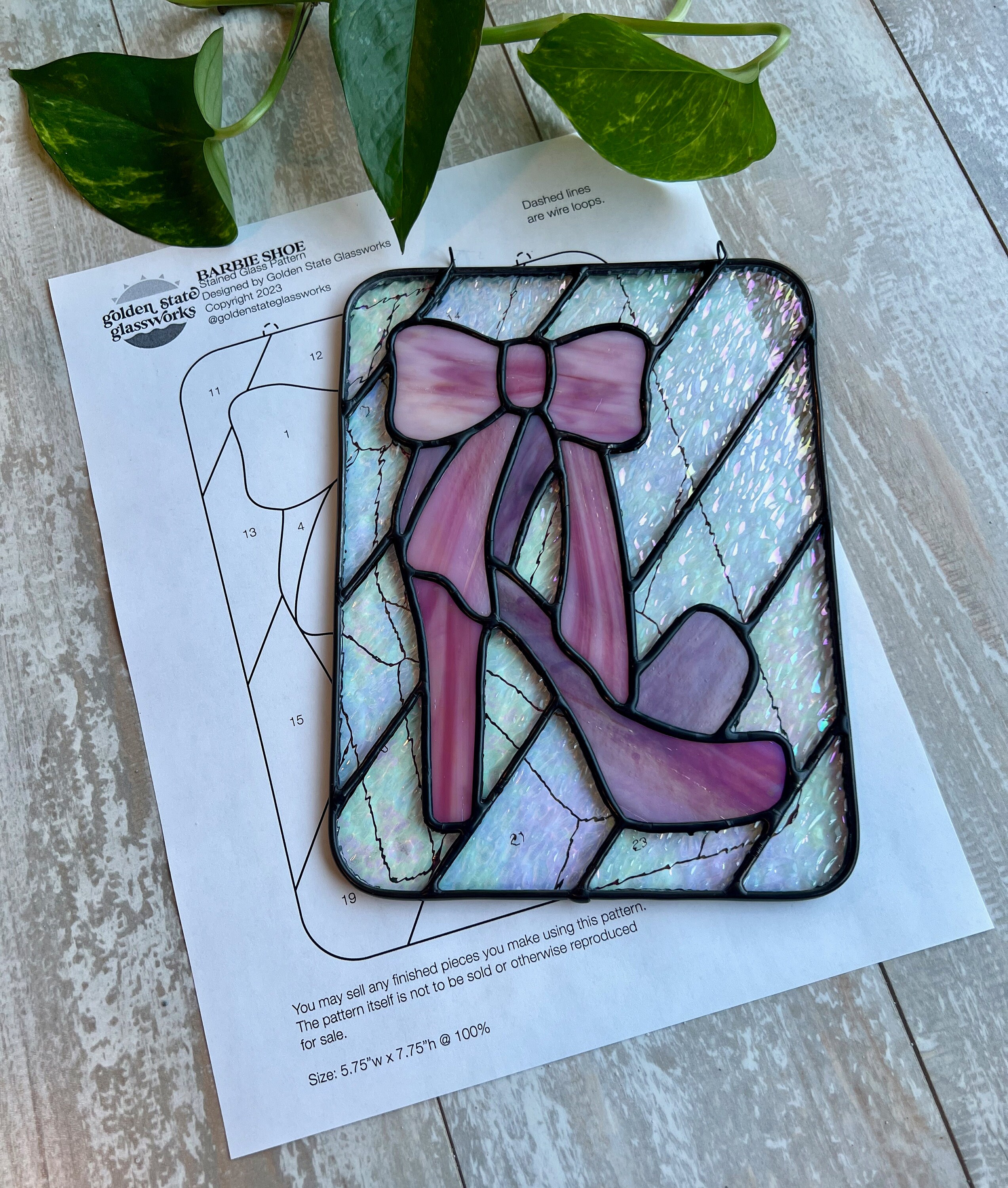 Barbie Shoe Stained Glass Pattern Stained Glass Patterns Stained Glass ...