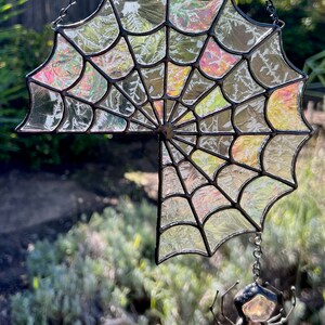 Spiderweb Stained Glass Pattern: Halloween Corner Spider Web (PDF) - Etsy