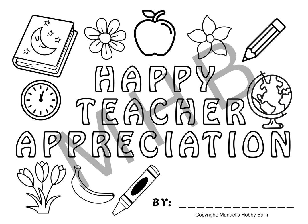 Teacher Appreciation Coloring Pages: Classroom Activity (PDF Pattern ...