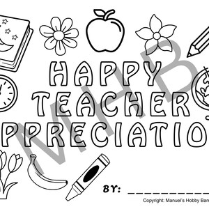 Teacher Appreciation Coloring Pages: Classroom Activity (PDF Pattern ...