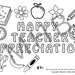 Teacher Appreciation Coloring Pages: Classroom Activity (PDF Pattern ...