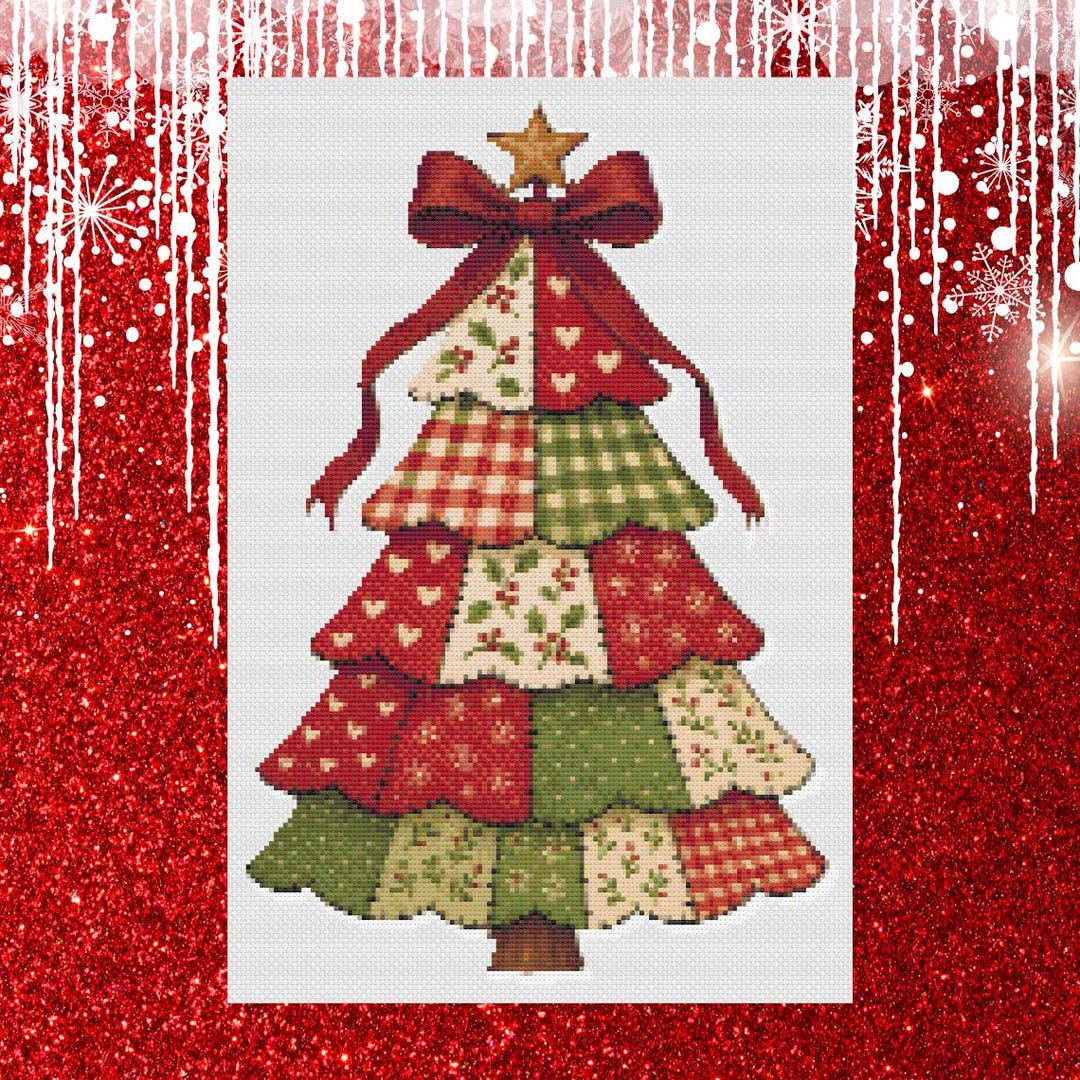 Christmas Tree Quilted Cross Stitch Pattern: Holiday Sampler (PDF) - Etsy