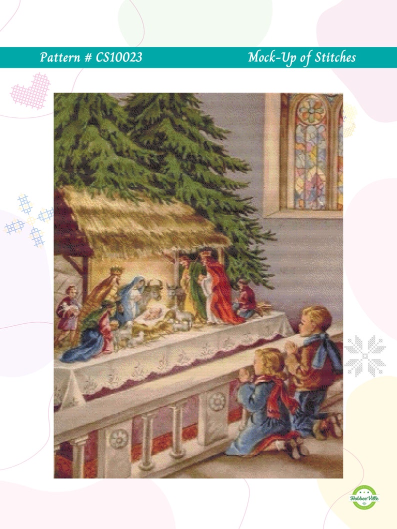 Festive Christmas Cross Stitch Pattern - Digital Download - Children in ...