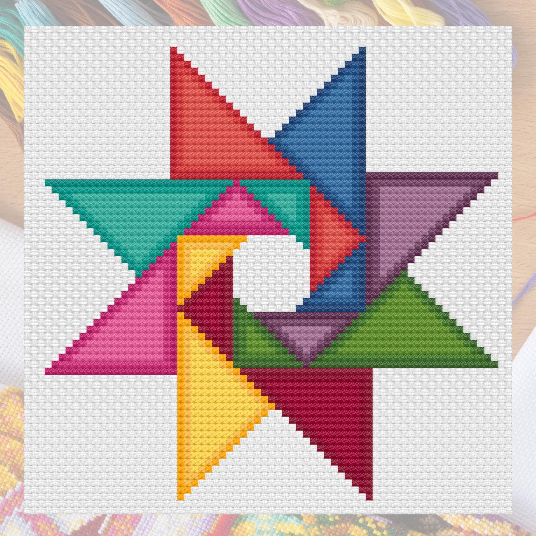 Quilted Star Cross Stitch Pattern: Rainbow Design (PDF Pattern) - Etsy