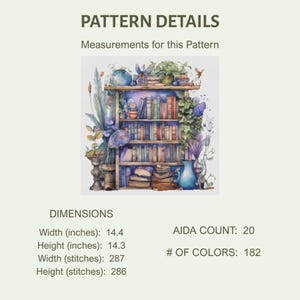 Fantasy Library Cross Stitch Pattern: Whimsical Book Nook (PDF Pattern ...