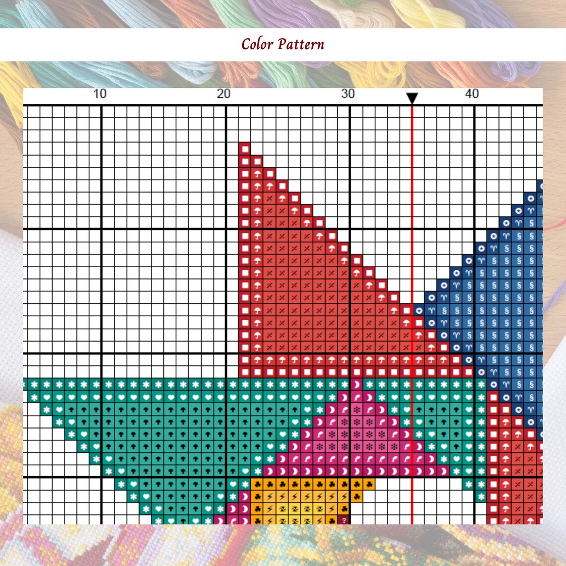 Quilted Star Cross Stitch Pattern: Rainbow Design (PDF Pattern) - Etsy