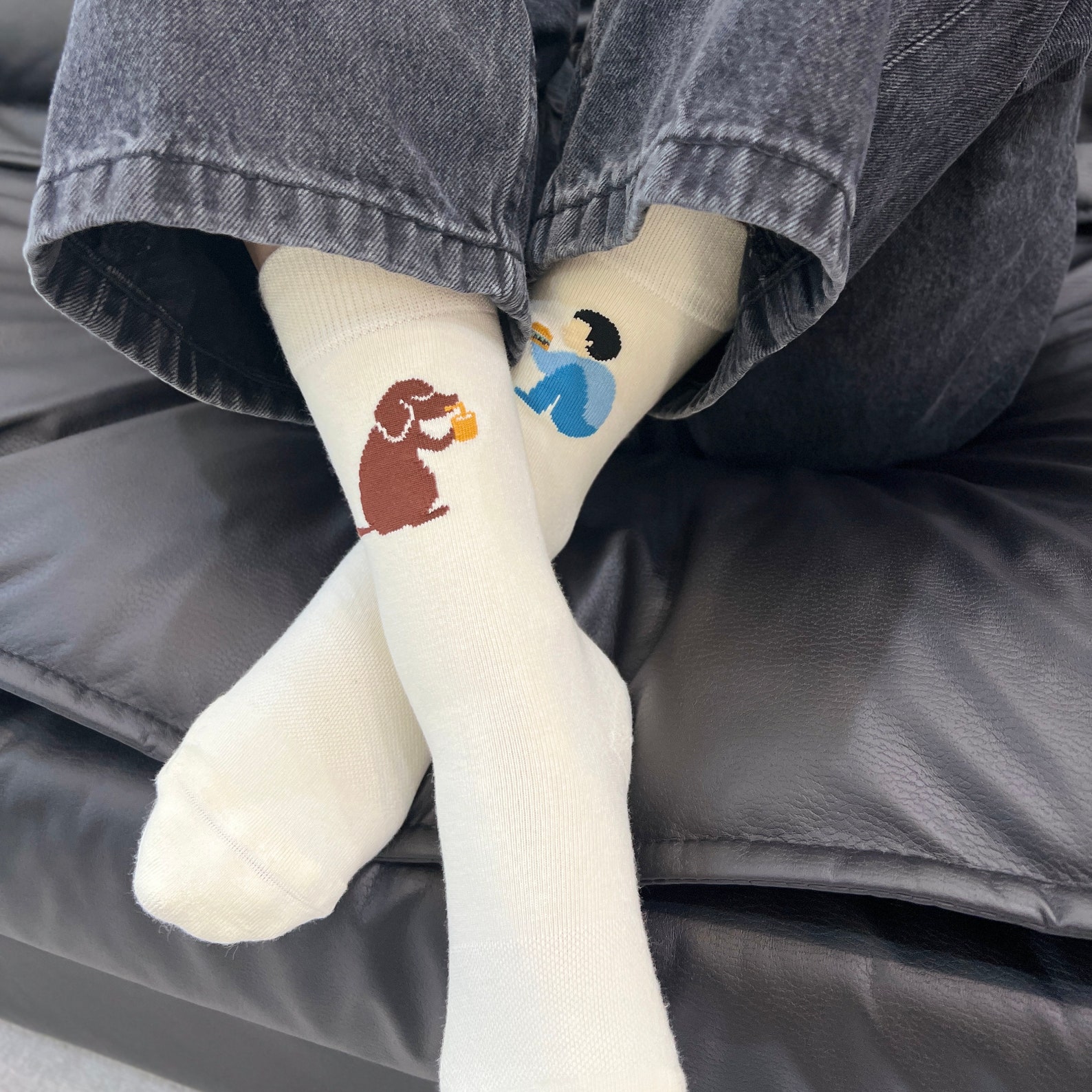 Custom Dog Face Socks: Pima Cotton Blend, Dog Lover Gift - Etsy