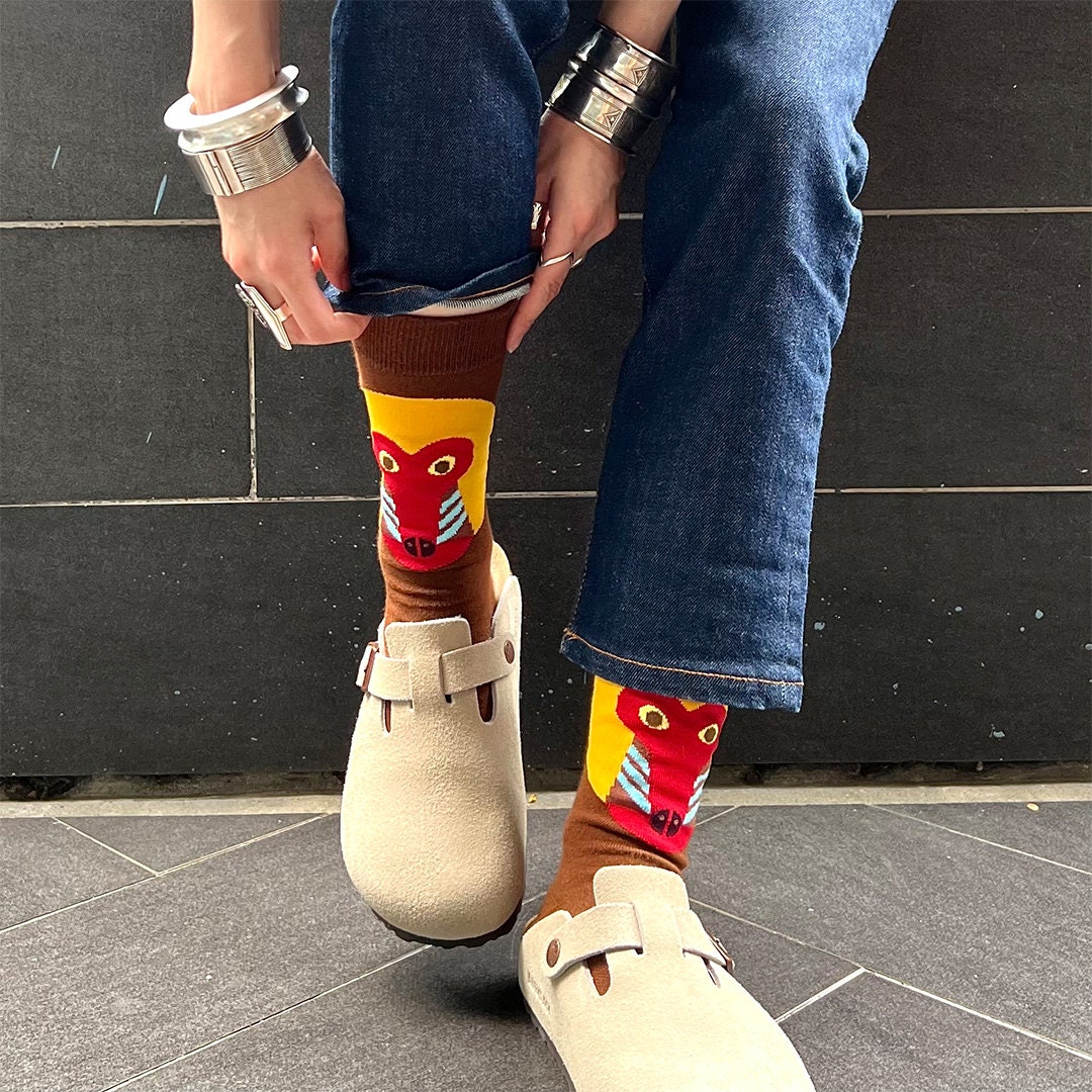 Funny Cute Monkey Socks for Men Slipper Socks Gift for Him Valentine ...