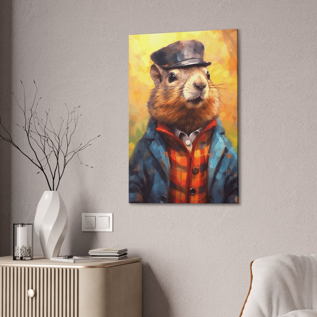 Grover the Groundhog Canvas Print / Gallery Style Portrait / Realistic ...