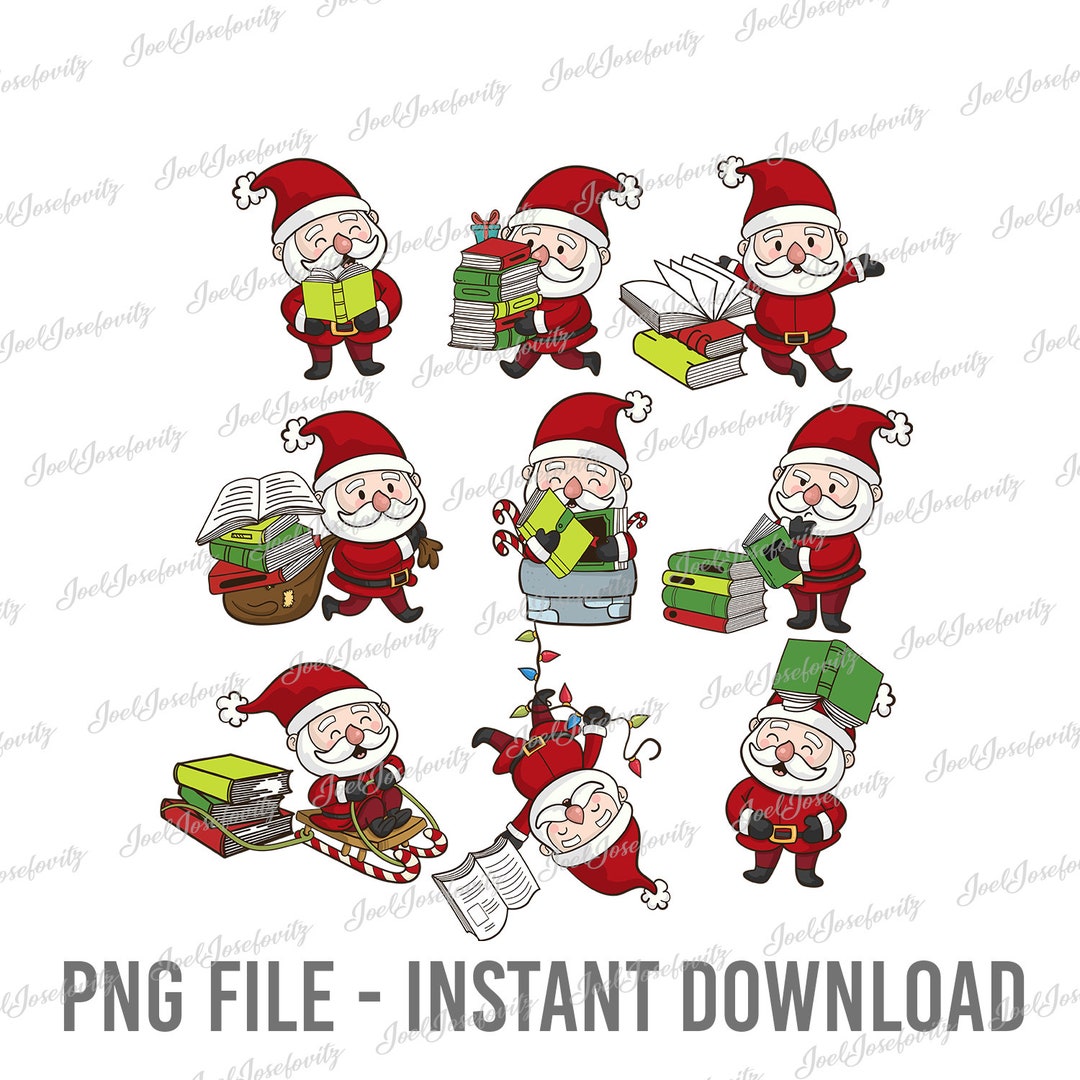 Santa Squad Png Santa Read Book Png Santa Claus Png Reader - Etsy