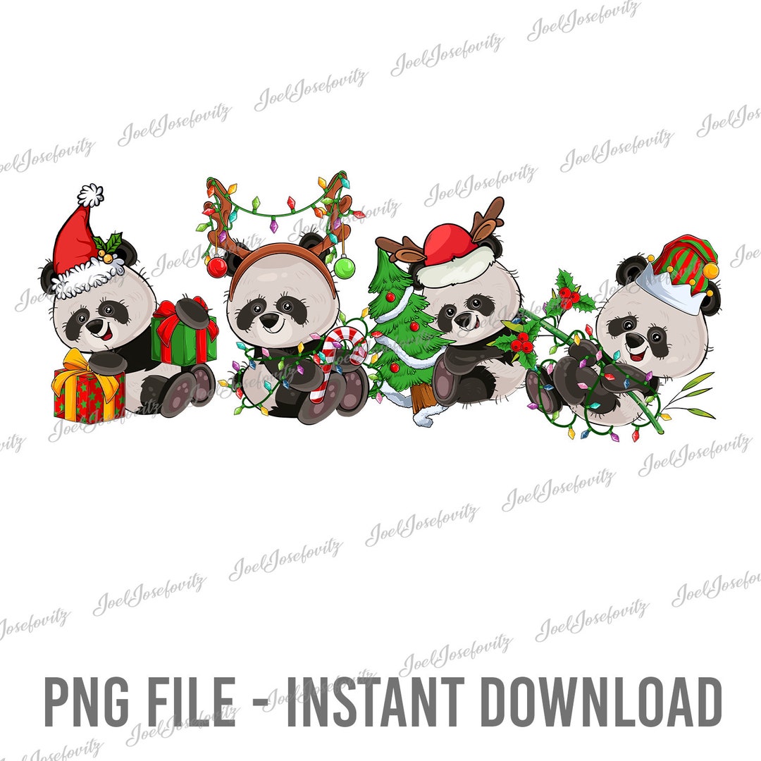 Panda Christmas Png, Cute Panda Png, Santa Panda Png, Sweet Christmas ...
