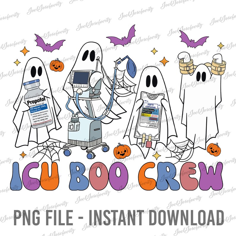 Icu Boo Crew Halloween Nurse Png Funny Ghost Nurse Png Boo - Etsy