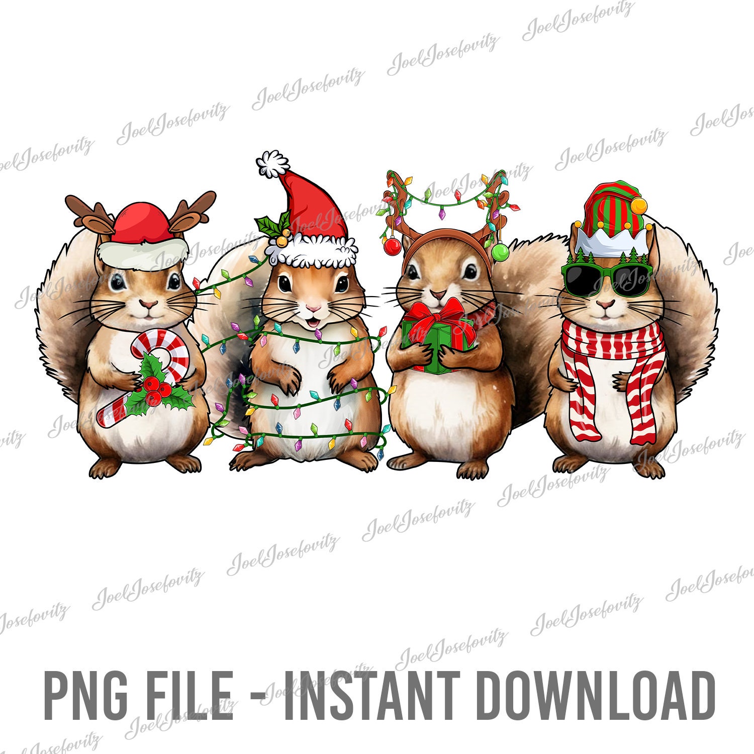 Squirrel Christmas Png, Cute Squirrel Png, Sweet Christmas Png, Merry ...