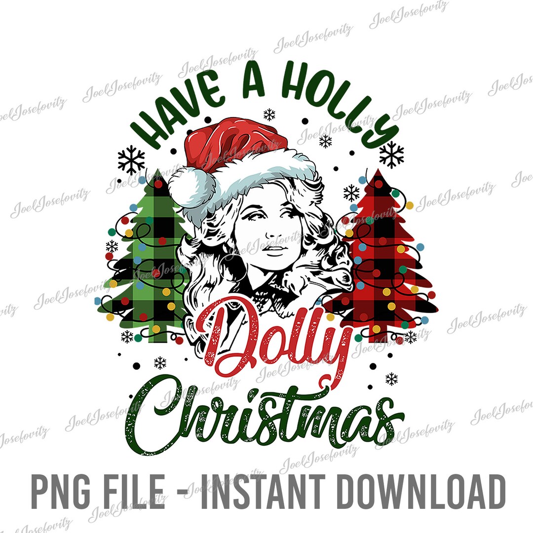 Have A Holly Dolly Christmas Png, Trendy Christmas Png, Retro Christmas ...