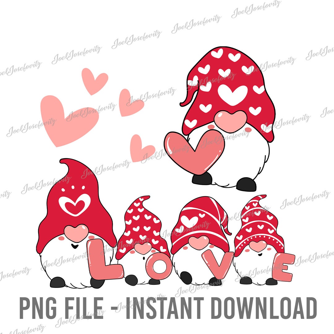 Cute Gnomes Love Png, Happy Valentines Day Png, Love Png, Valentines ...
