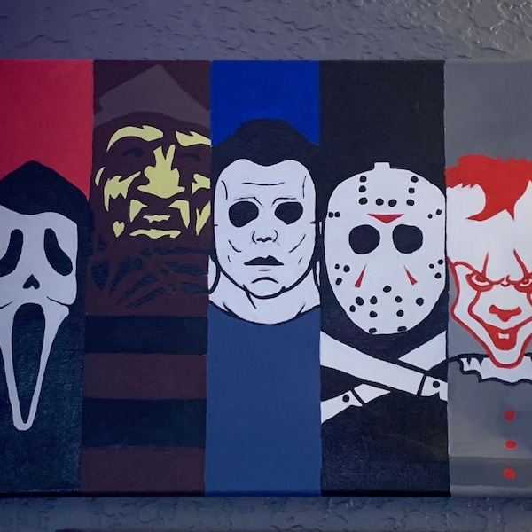 Horror Movie Characters Painting - Etsy