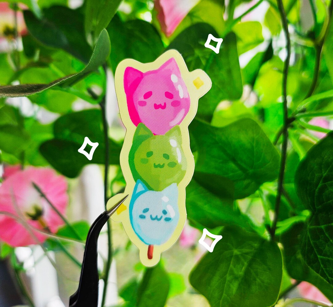 Kitty Dango - Vinyl Glossy Sticker - Etsy