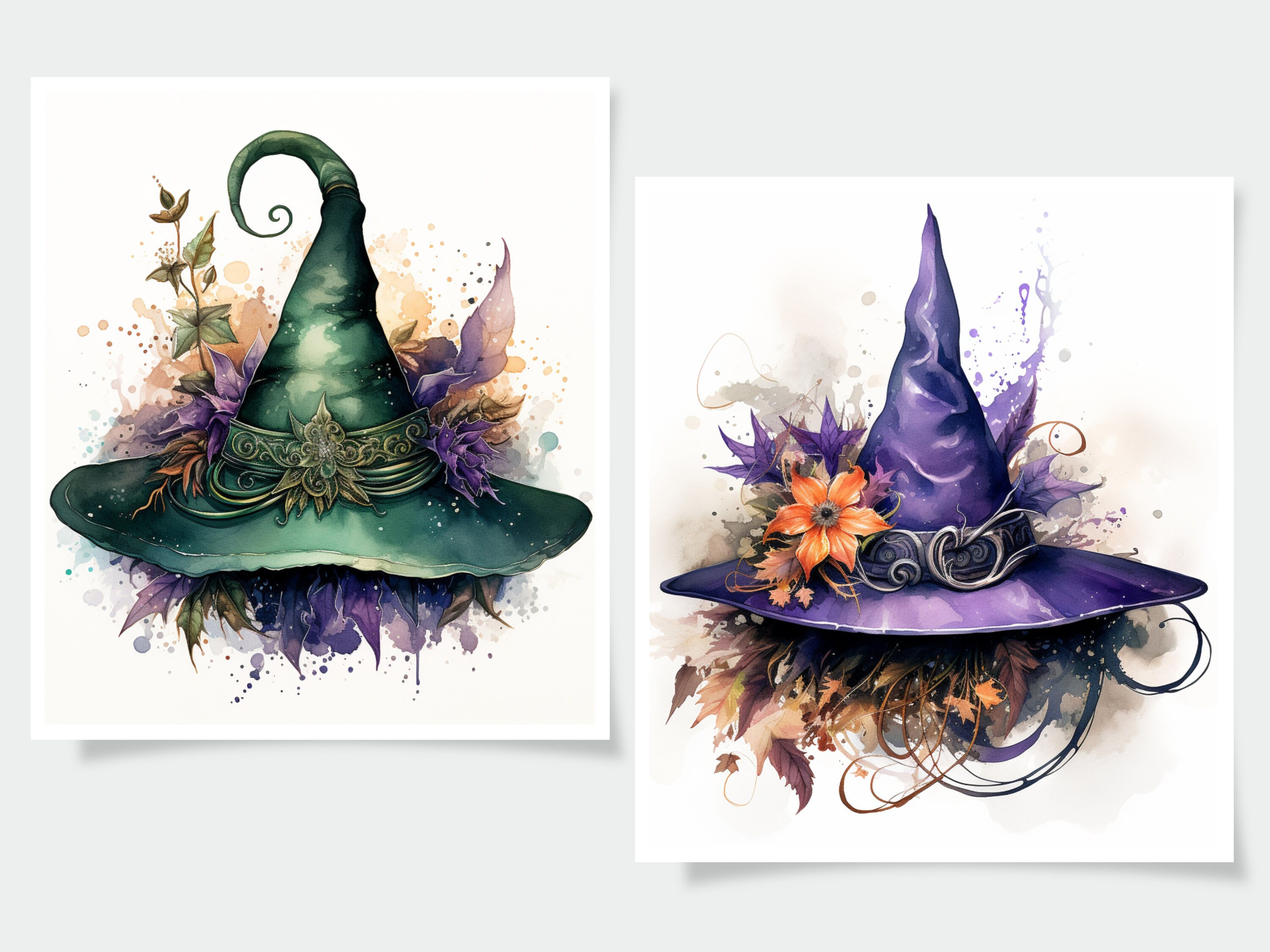 Watercolor Witch Hat Clipart Halloween Spooky Season Fall Witch ...