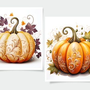 Pretty Pumpkin Clipart Fall New Boho Earthy Autumn Aesthetics ...