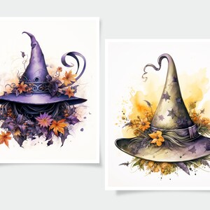 Watercolor Witch Hat Clipart Halloween Spooky Season Fall Witch ...