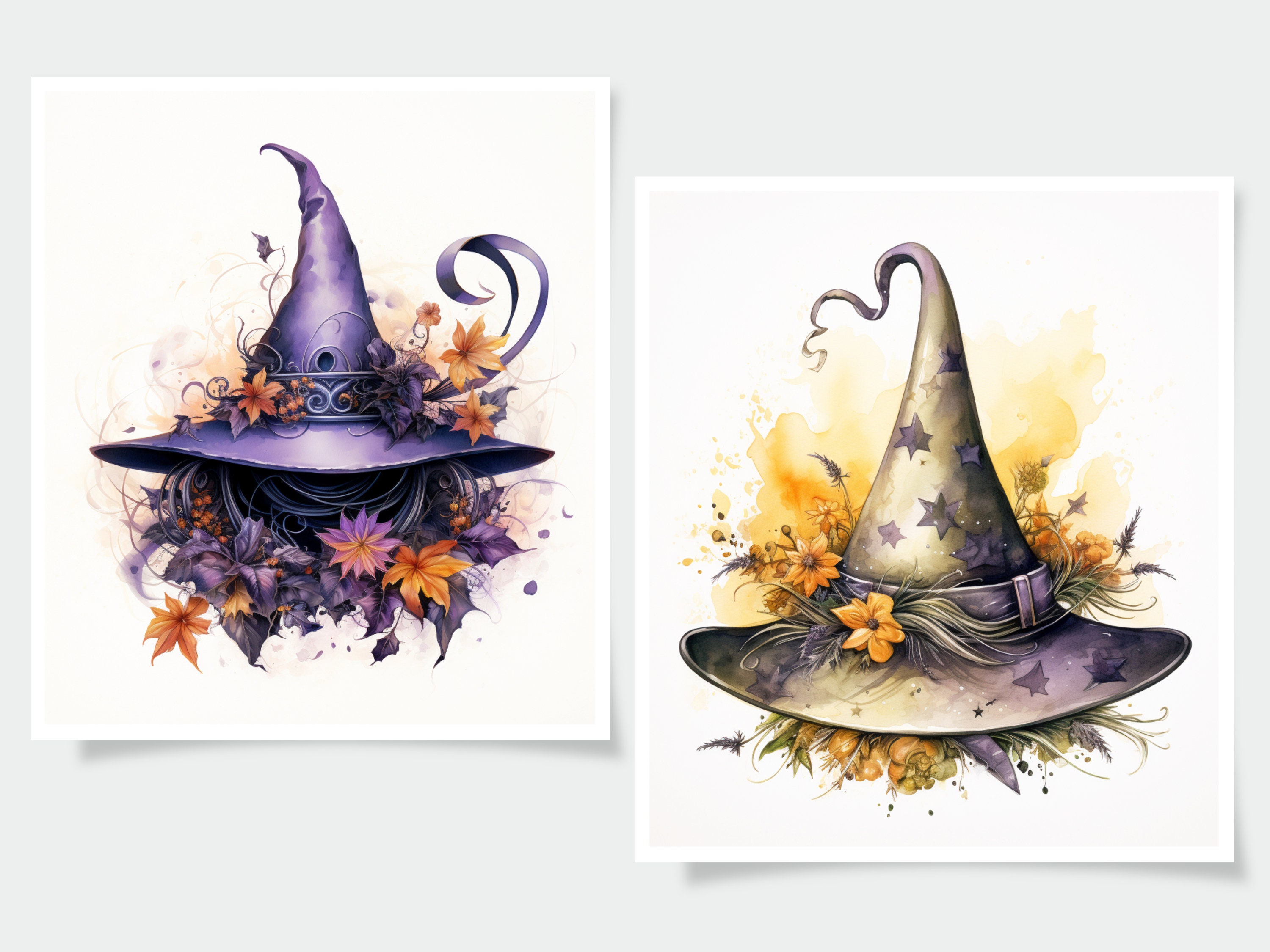 Watercolor Witch Hat Clipart Halloween Spooky Season Fall Witch ...