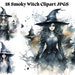 Watercolor Witch Clipart Smoky Shadow Dark Fantasy Witchy Aesthetics ...