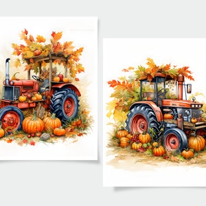 Fall Tractor Clipart John Deere Inspired Bulldozer Excavator Farm Leaf ...