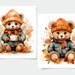Autumn Teddy Bear Clipart Fall Teddy Cozy Sweater Hat Tea Cup Cute ...