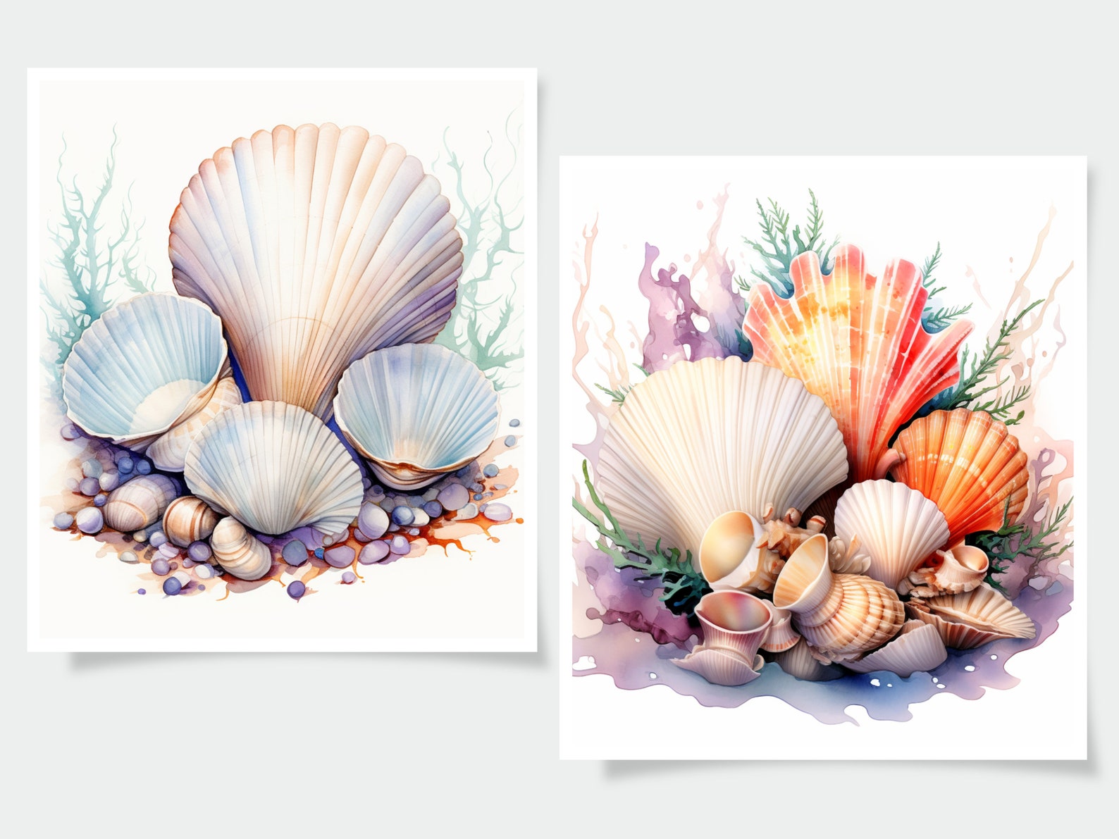 Watercolor Seashell Clipart - 14 High Quality Jpgs - Journal Book ...