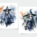 Watercolor Witch Clipart Smoky Shadow Dark Fantasy Witchy Aesthetics ...