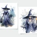 Watercolor Witch Clipart Smoky Shadow Dark Fantasy Witchy Aesthetics ...