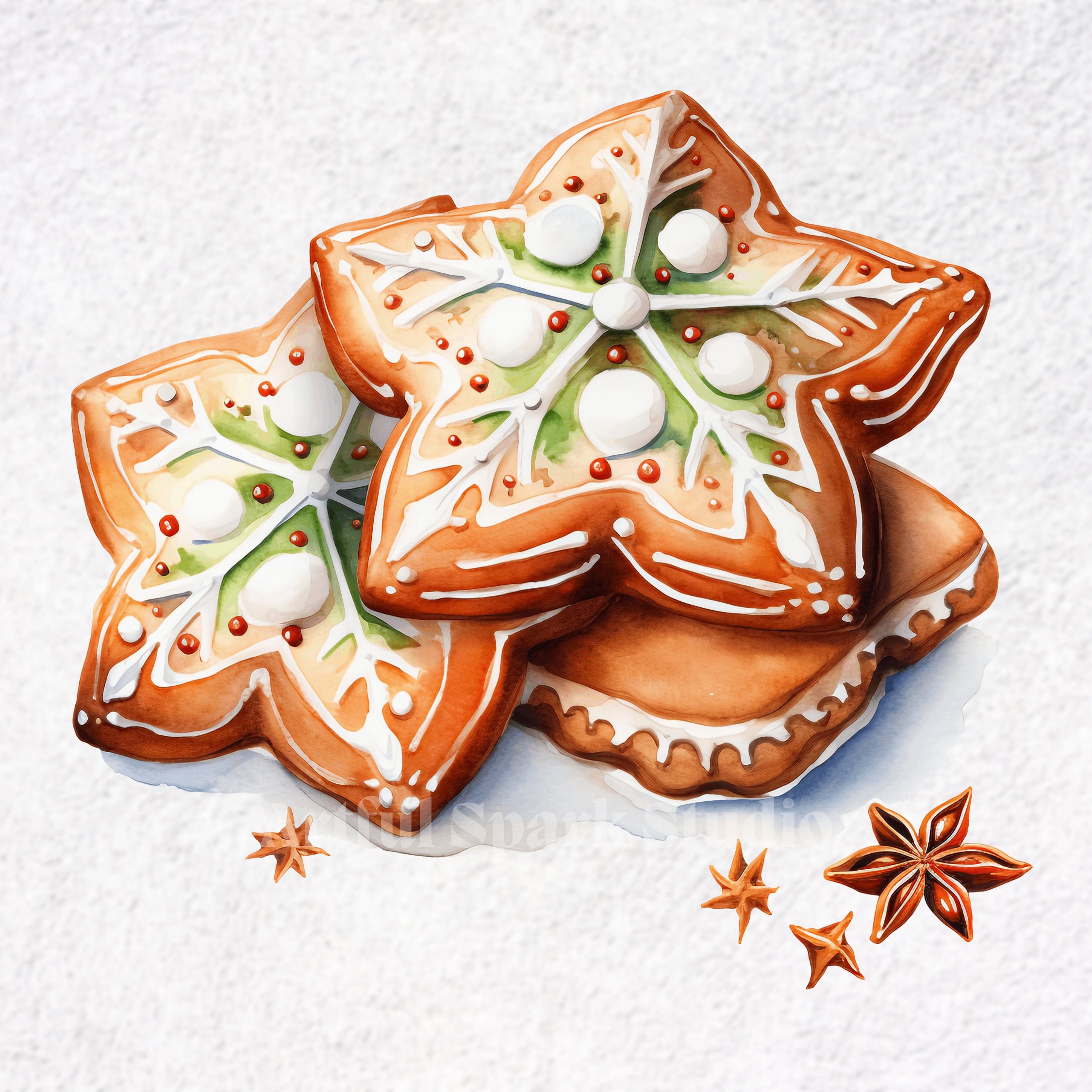 Christmas Cookies Clipart PNG Holiday Baked Sweet Star Dessert Festive ...