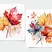 Watercolor Autumn Leaves Clipart 18 Jpgs Fall New Boho Minimalistic ...