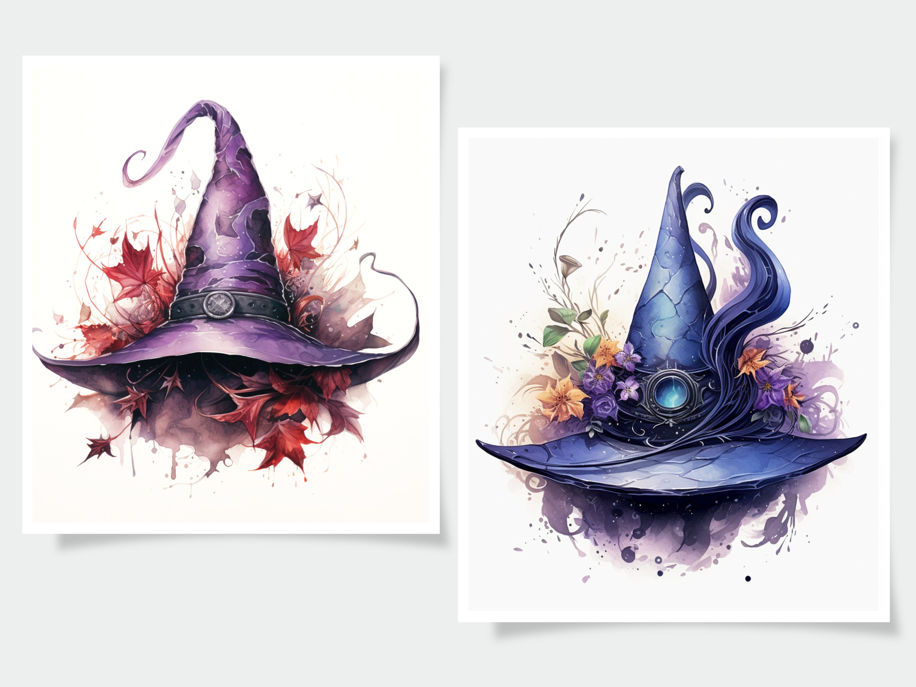 Watercolor Witch Hat Clipart Halloween Spooky Season Fall Witch ...