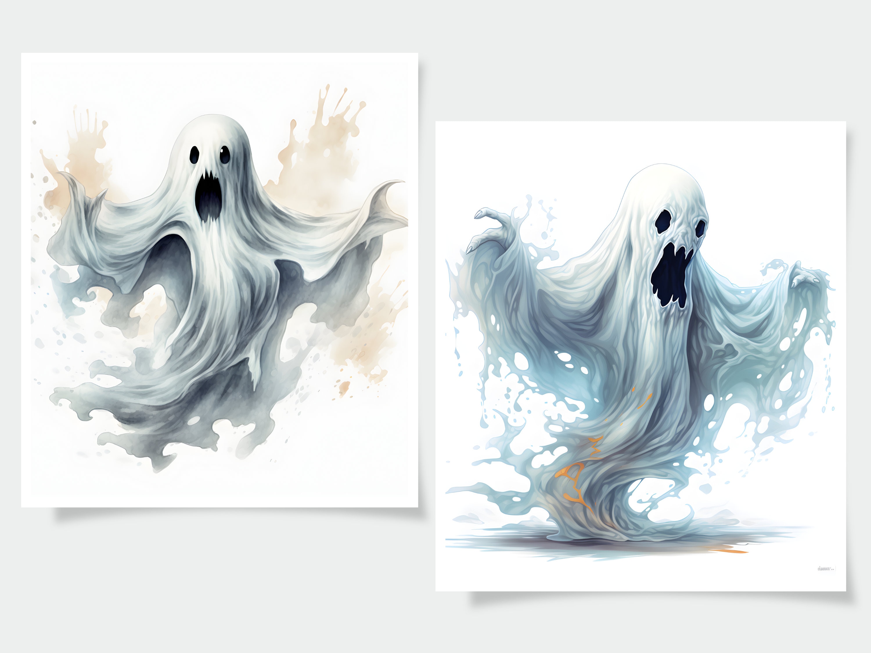 Watercolor Ghost Clipart Scary Horror Haunting Spirit Phantom - Etsy