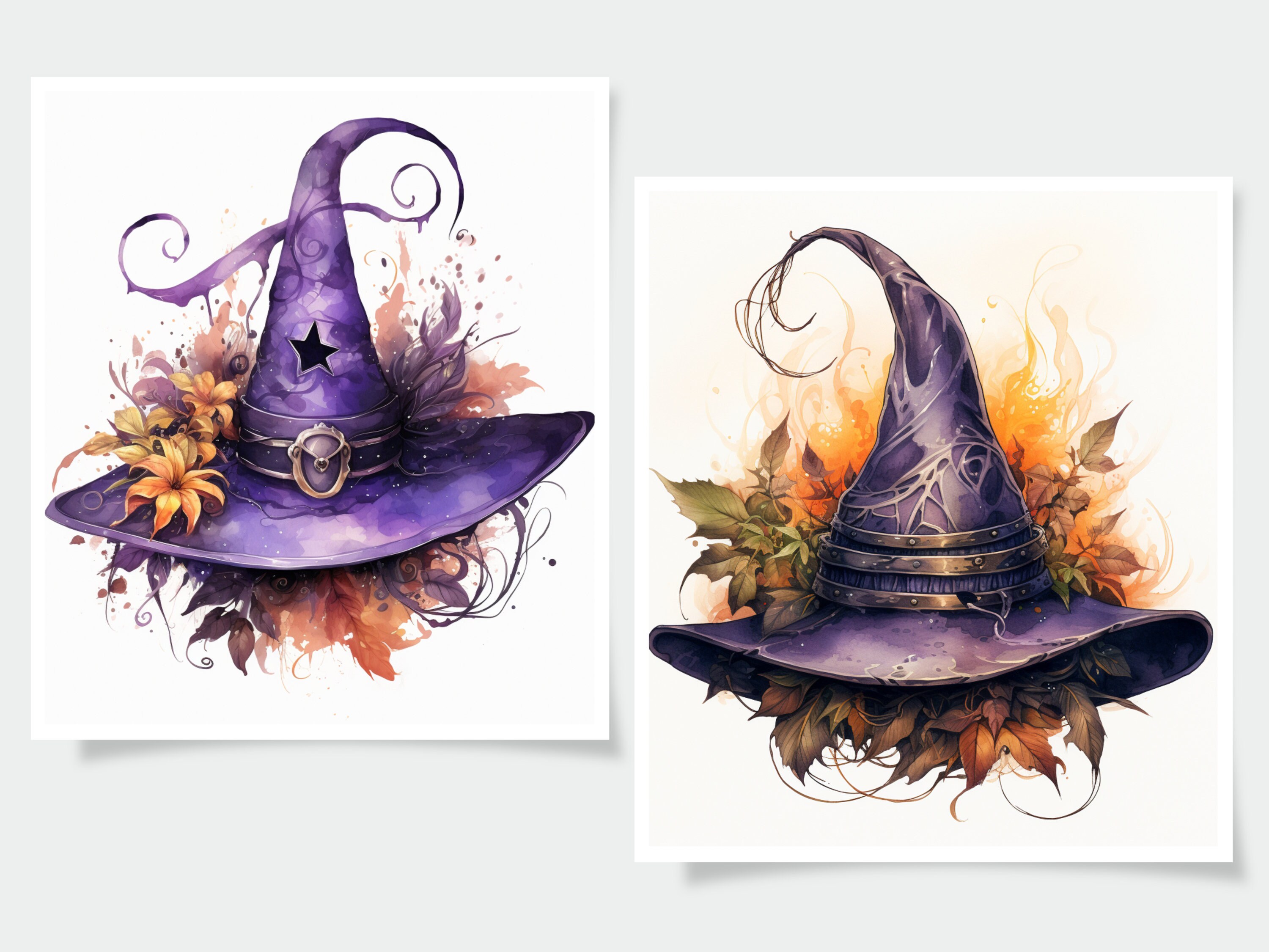 Watercolor Witch Hat Clipart Halloween Spooky Season Fall Witch ...
