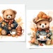 Autumn Teddy Bear Clipart Fall Teddy Cozy Sweater Hat Tea Cup Cute ...
