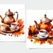 Autumn Tea Clipart Fall Cozy Tea Pot Cup Thanksgiving Tea Party ...