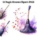 Watercolor Magic Broom Halloween Clipart Spooky Season Witch Mystic ...