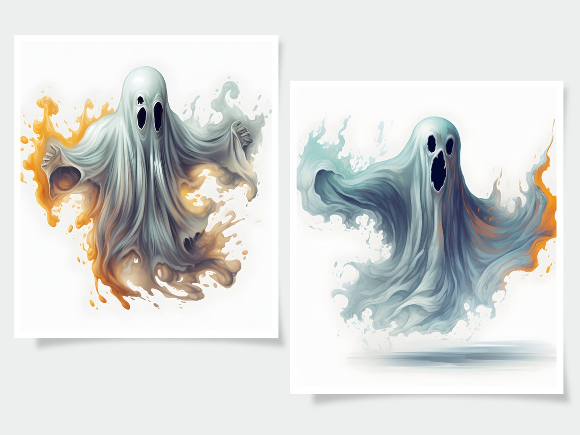 Watercolor Ghost Clipart Scary Horror Haunting Spirit Phantom - Etsy